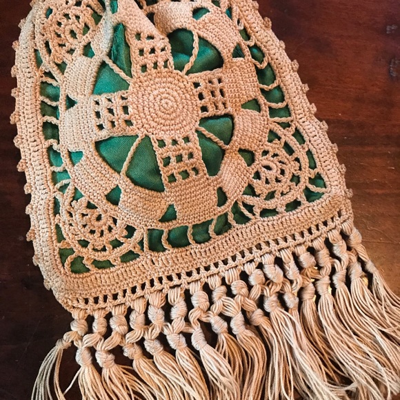Vintage | Bags | Vintage Victorian Crochet Drawstring Purse | Poshmark